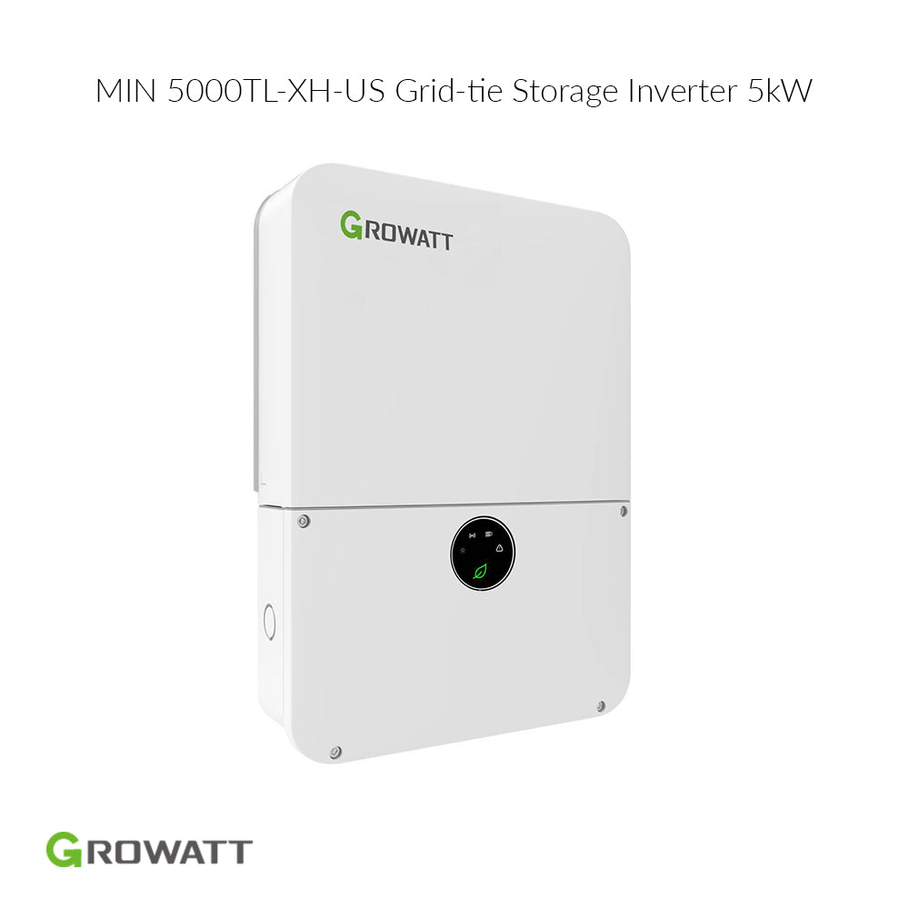 Growatt 5.0kW MIN 5000TL-XH-US Grid-Tie | Battery Storage Solar Invert ...